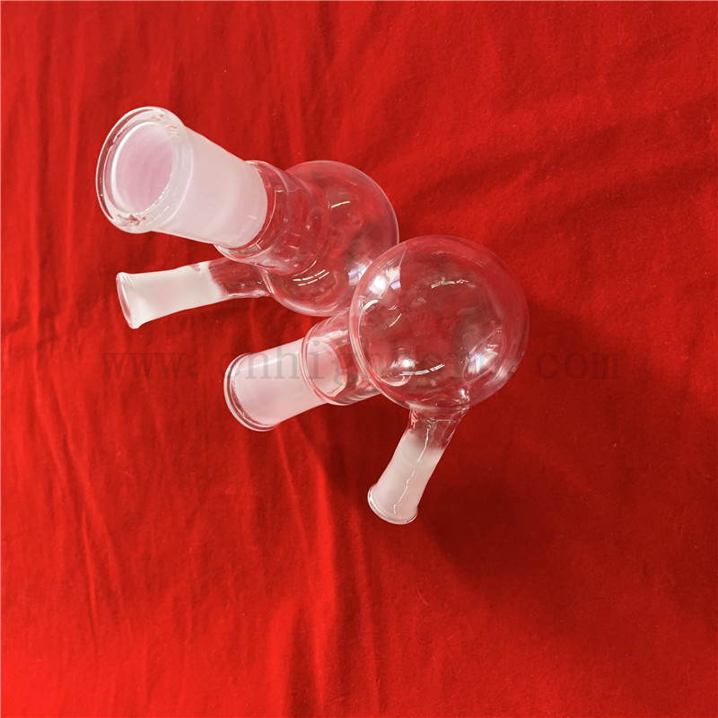 Transparent Two Necks Round Bottom Lab Glass Flask - Buy glass flask ...